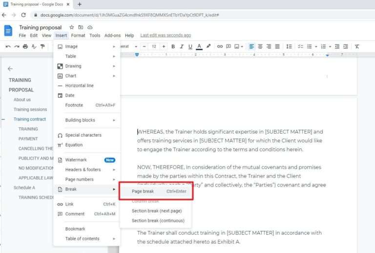 How to Add a Blank Page on Google Docs - Vegadocs