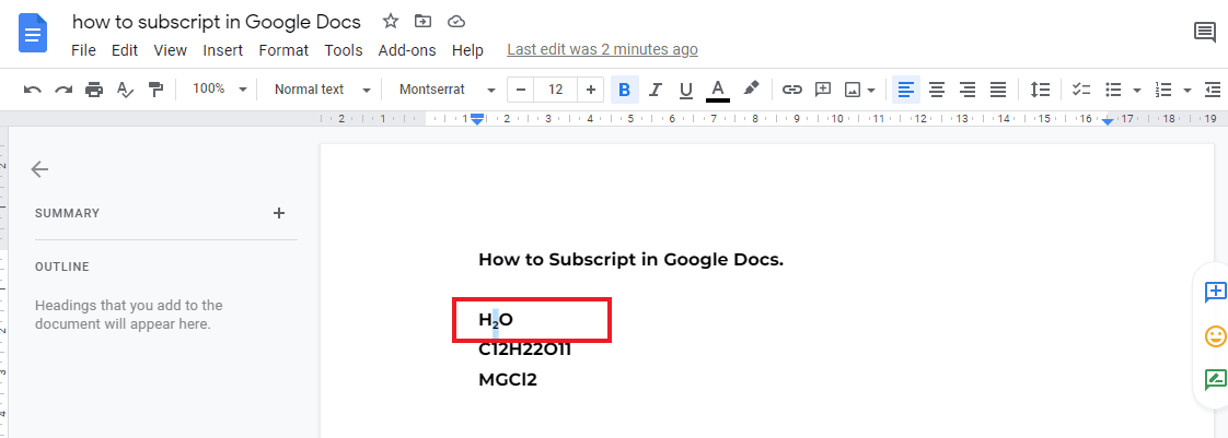 How To Subscript In Google Docs - Vegadocs