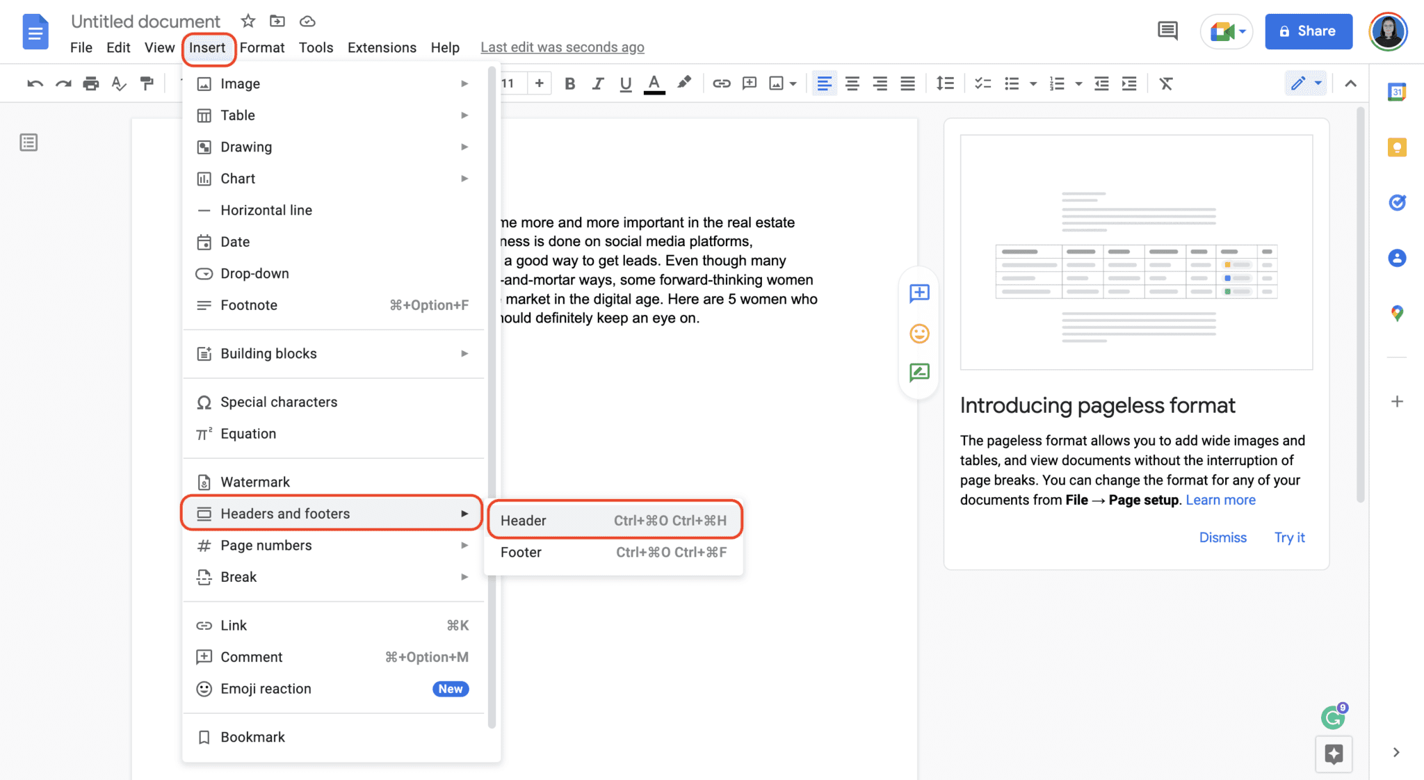 How To Add a Header In Google Docs - Vegadocs