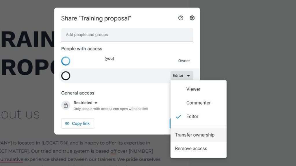 How To Change Document Ownership On Google Docs