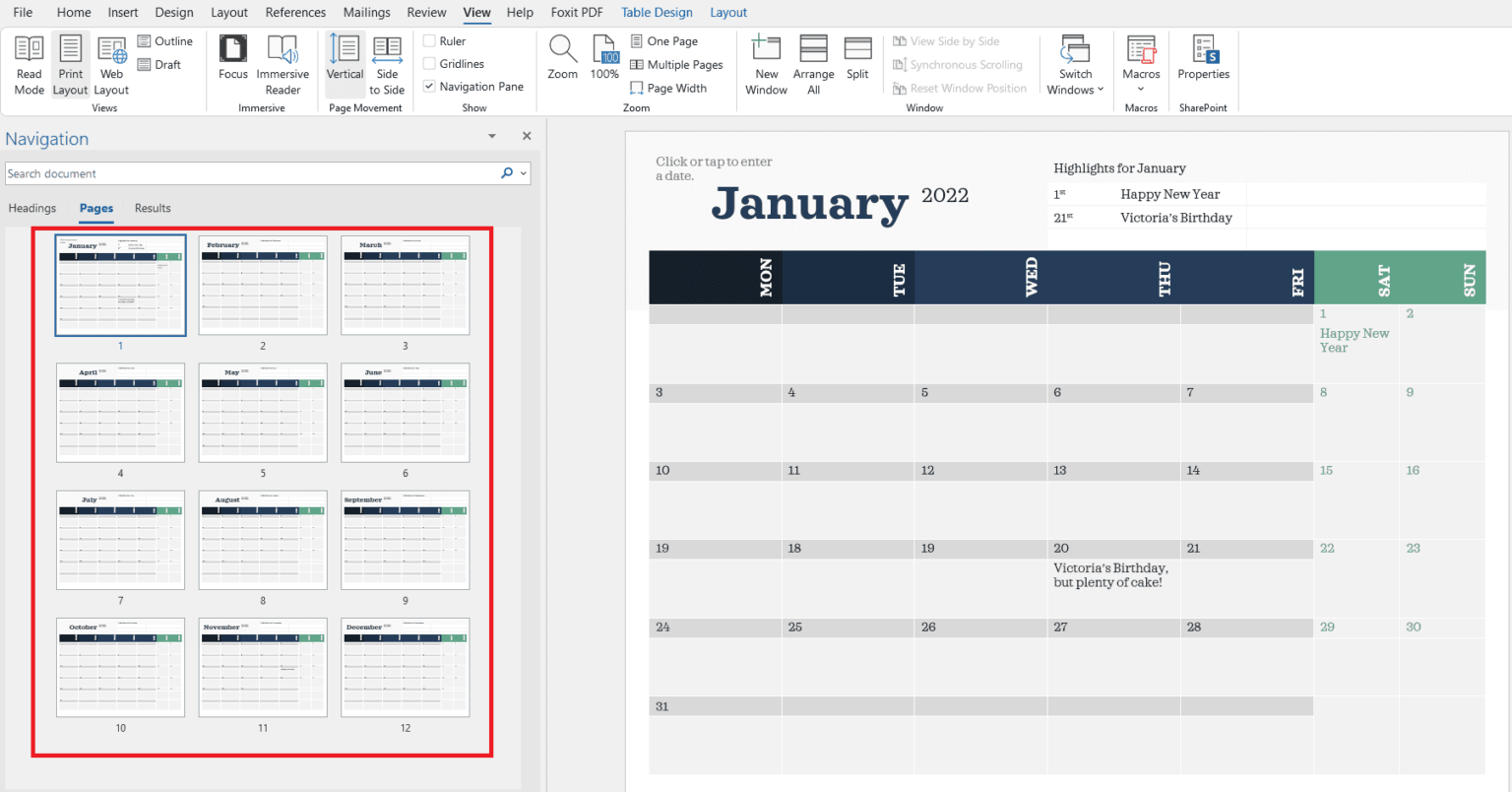 How to Create a Calender in Microsoft Word 2021 Using Templates - Vegadocs