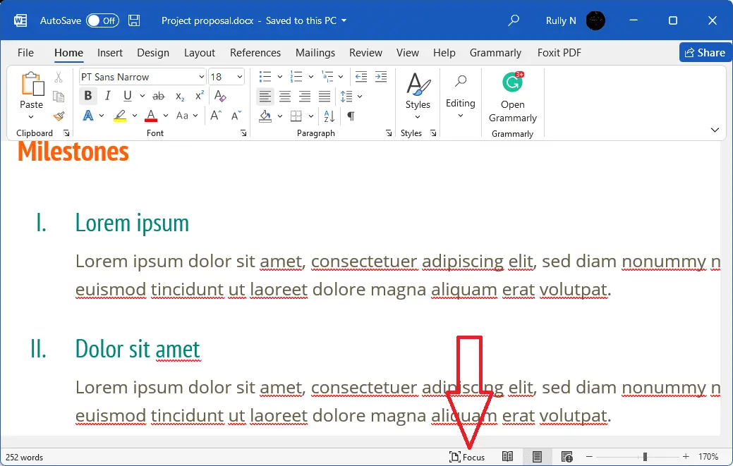 How to Enable Focus Mode in Microsoft Word - Vegadocs
