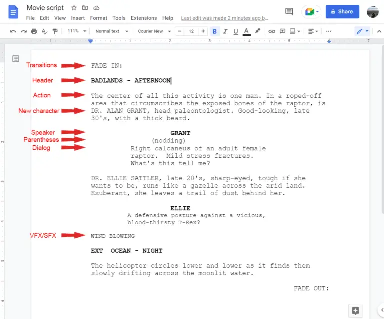 How to Do Movie Screenplay Formatting in Google Docs - Vegadocs