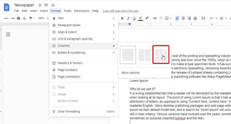 How to Create Newspaper Format Using Google Docs - Vegadocs