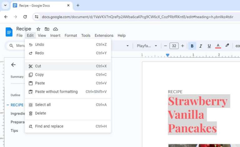 How to Cut and Paste on Google Docs - Vegadocs