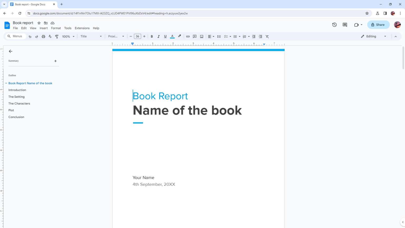 How to Make a Cover Page in Google Docs - Vegadocs