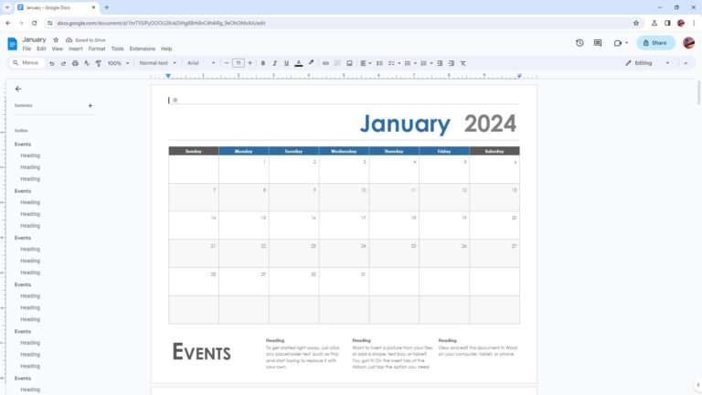 How to Make a Calendar in Google Docs - Vegadocs